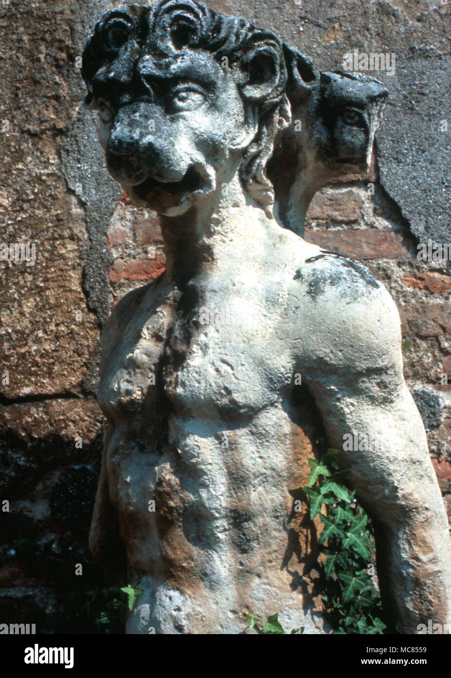 Demon headed figure, probably 18th century, in the gardens of the Roman ...