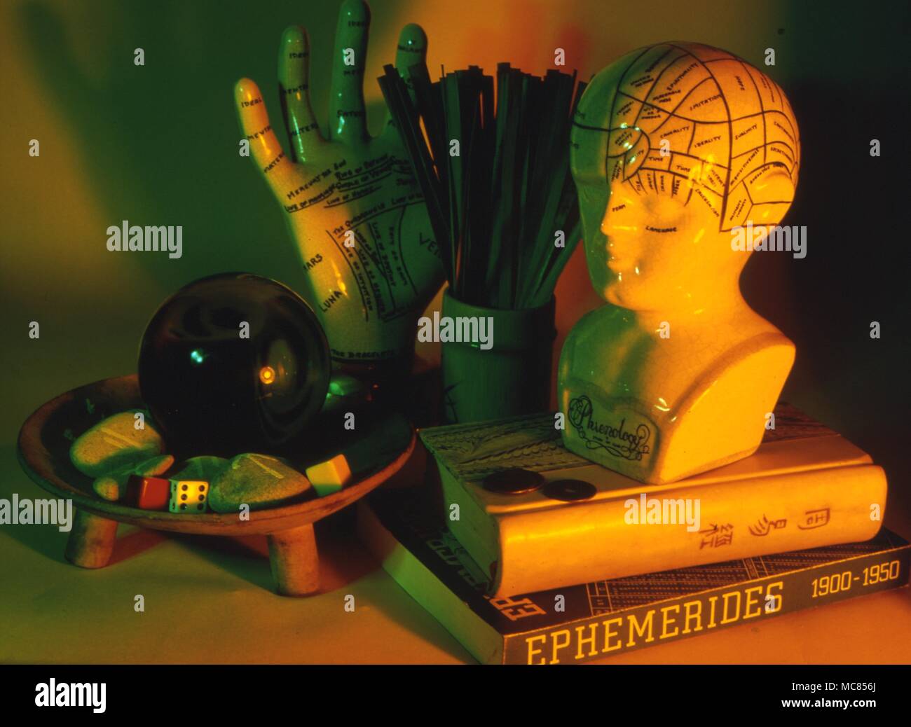 Divination Various implements used in divination including I Ching ...