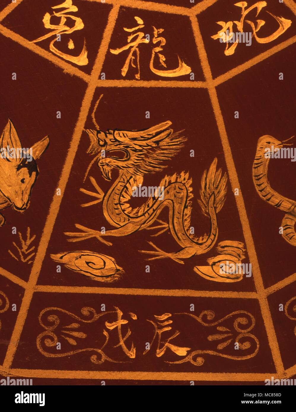 The Chinese symbolic animal Dragon, the equivalent of Leo. painted ...