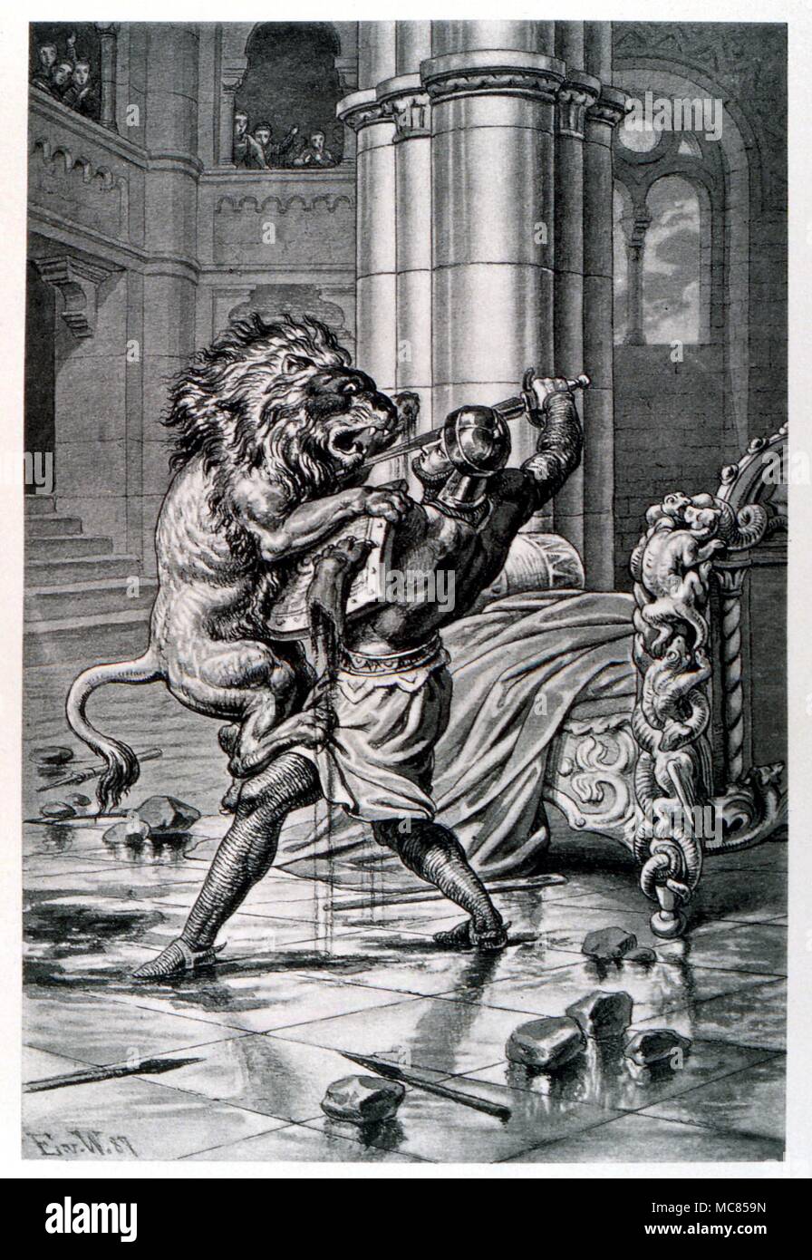 Engraved illustration to 'Parsival', from the 1888 German edition, Das ...