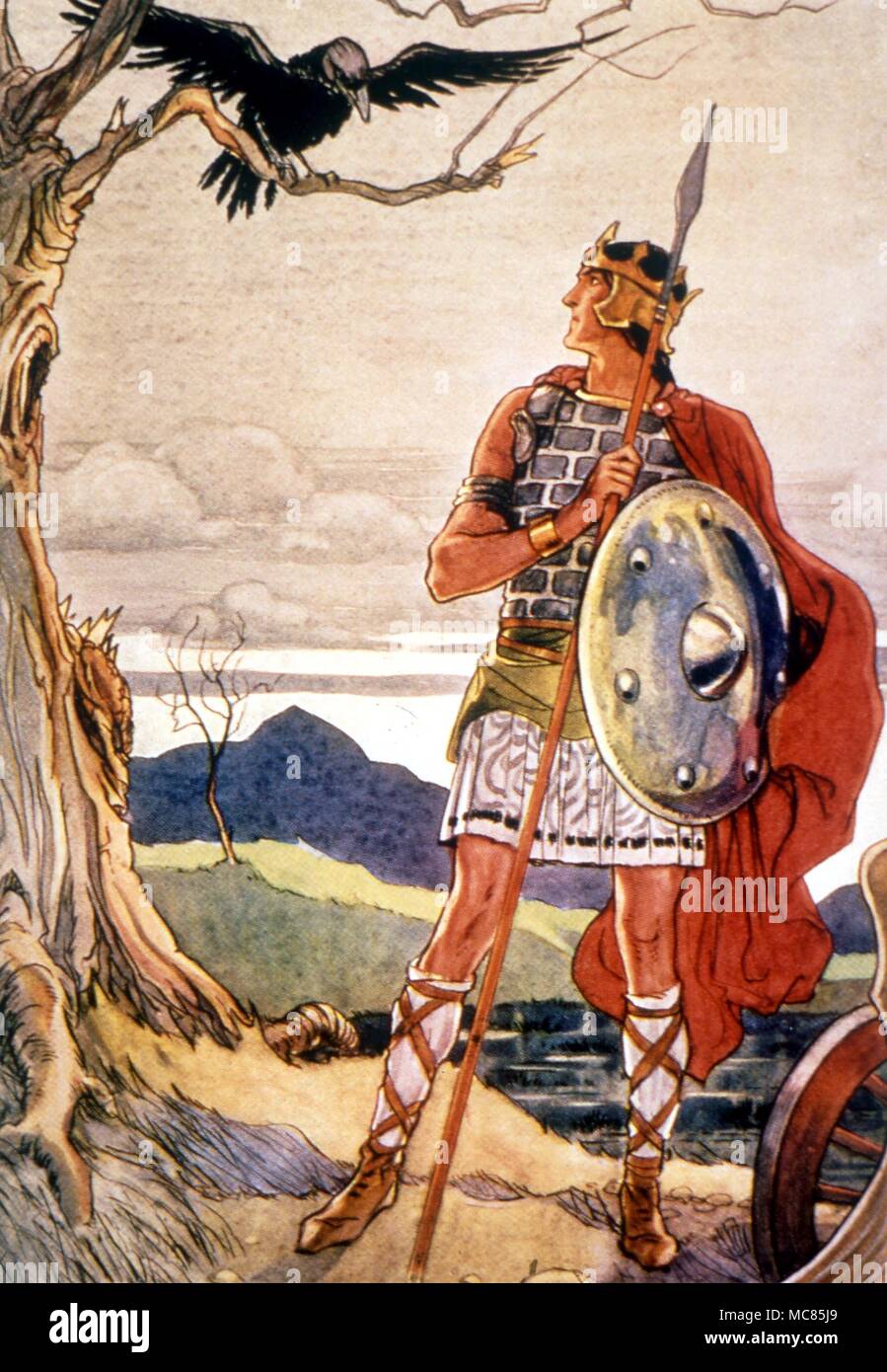 Cuchullin and Morrigu, who appears in the guise of a black carrion crow ...