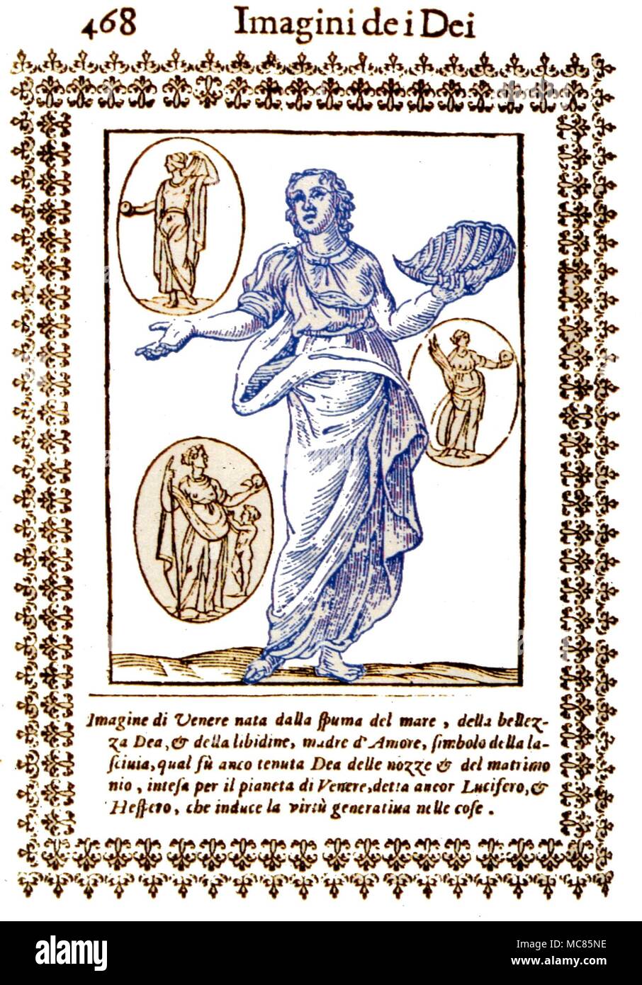 GREEK MYTHOLOGY Venus, born of the sea spray. After Lorenzo Pignoria ...