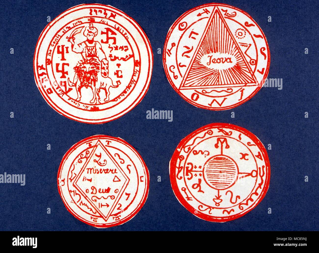 GRIMOIRE Seals from 'The Original Key to the Books of Moses'. Top left ...