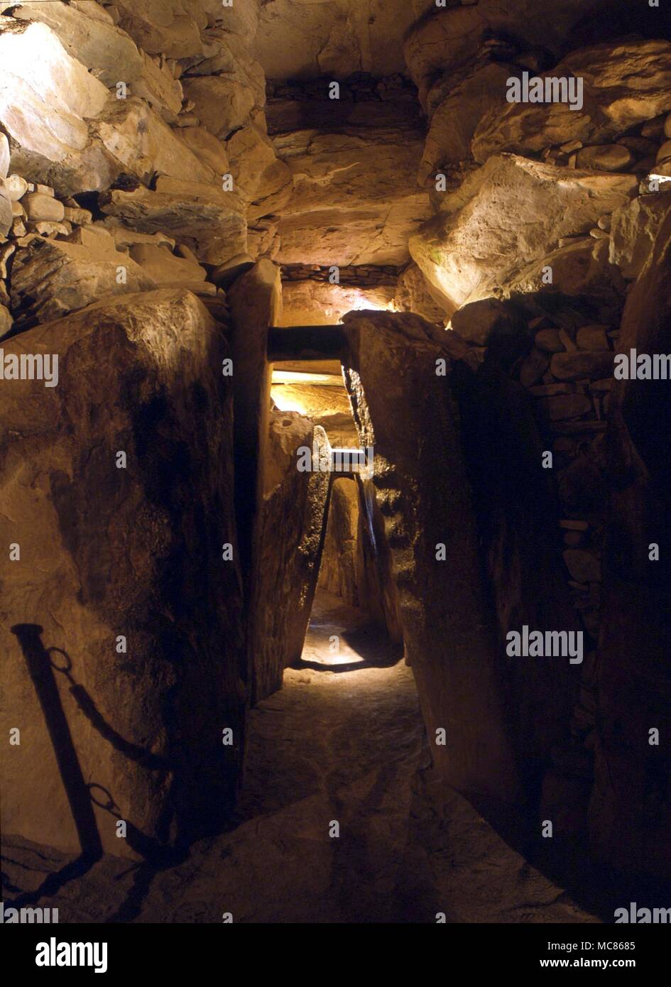 NEWGRANGE (KNOWTH) - Irish Prehistoric Site. About 3,000 BC. Interior ...
