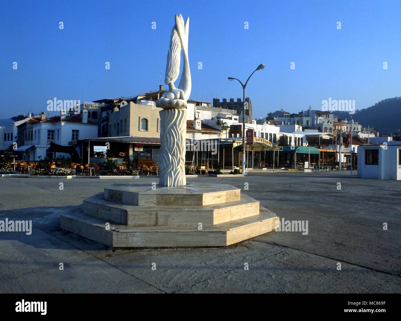 MERMAID Statue of a mermaid in the port of Marmaris, Turkey Stock Photo ...
