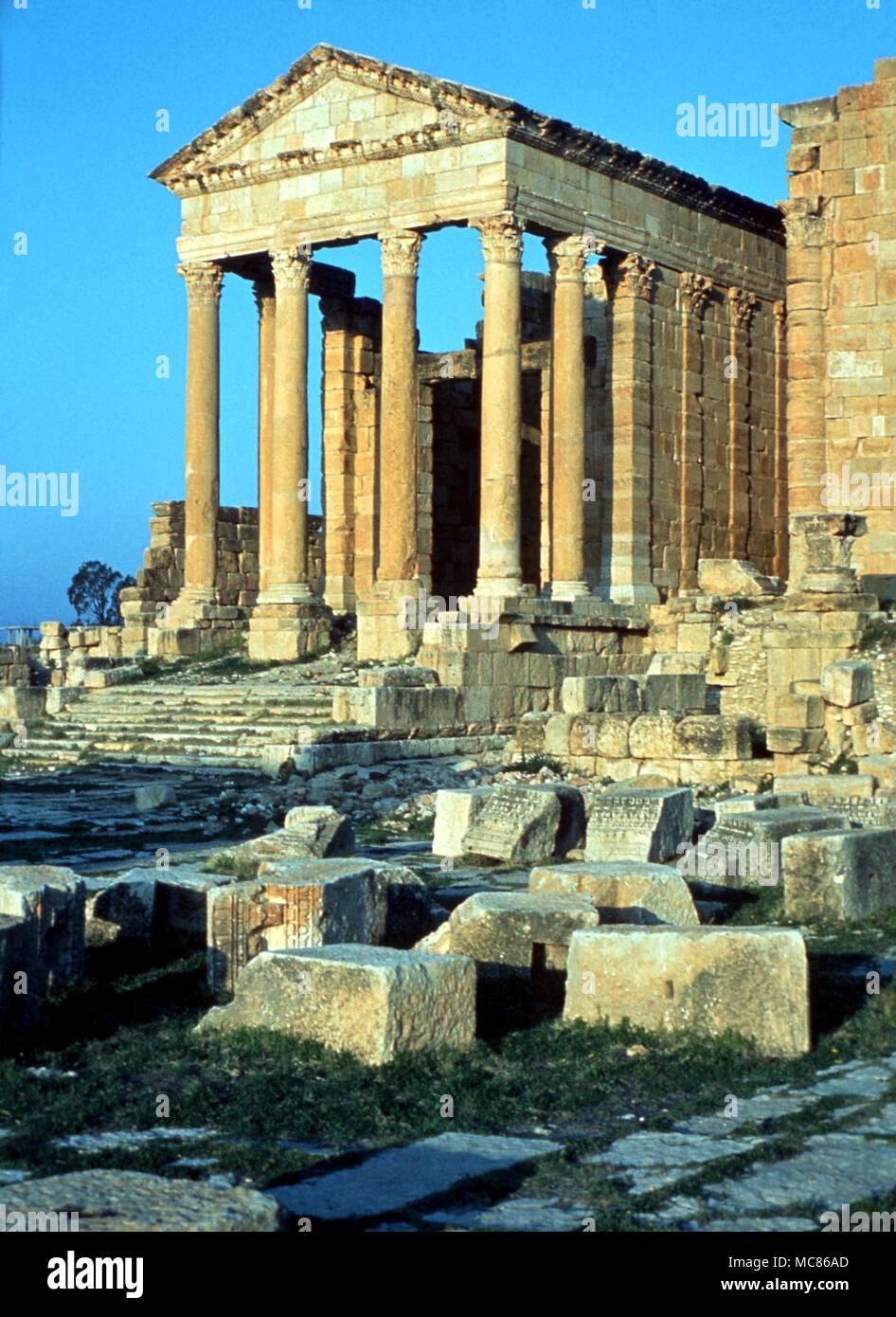 Tunisia - Sbeitla One of the three great temples at Sbeitla, the ...