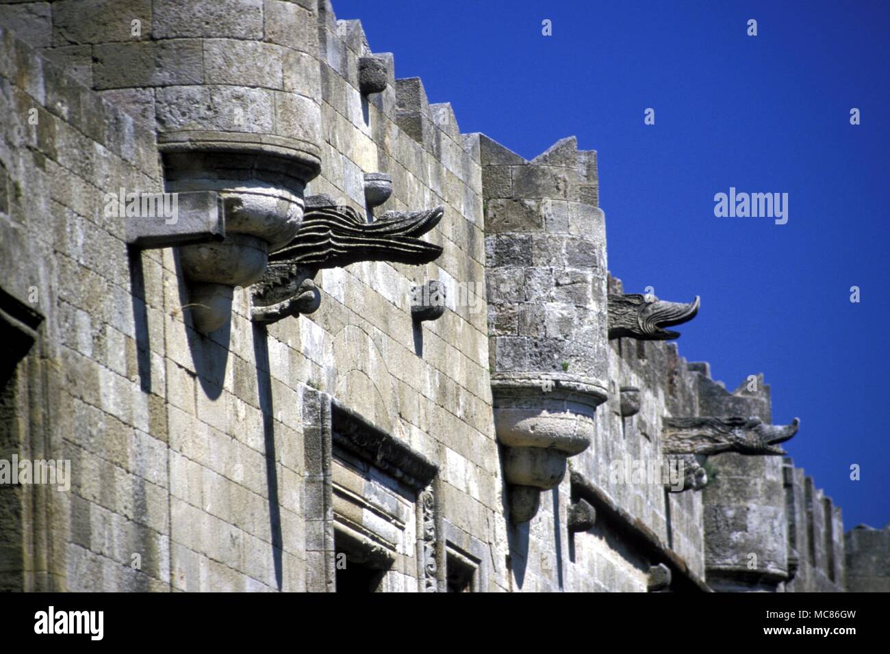 GARGOYLE Gargoyles on the architecture in the so-called 'street of the ...