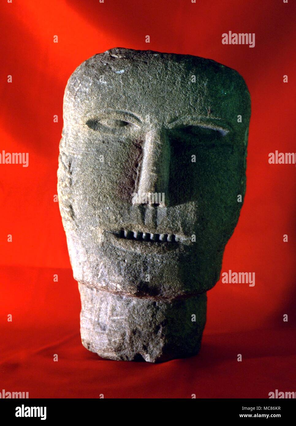 CELTIC HEAD Unearthed in garden at Heaton, Yorkshire. Date unknown ...