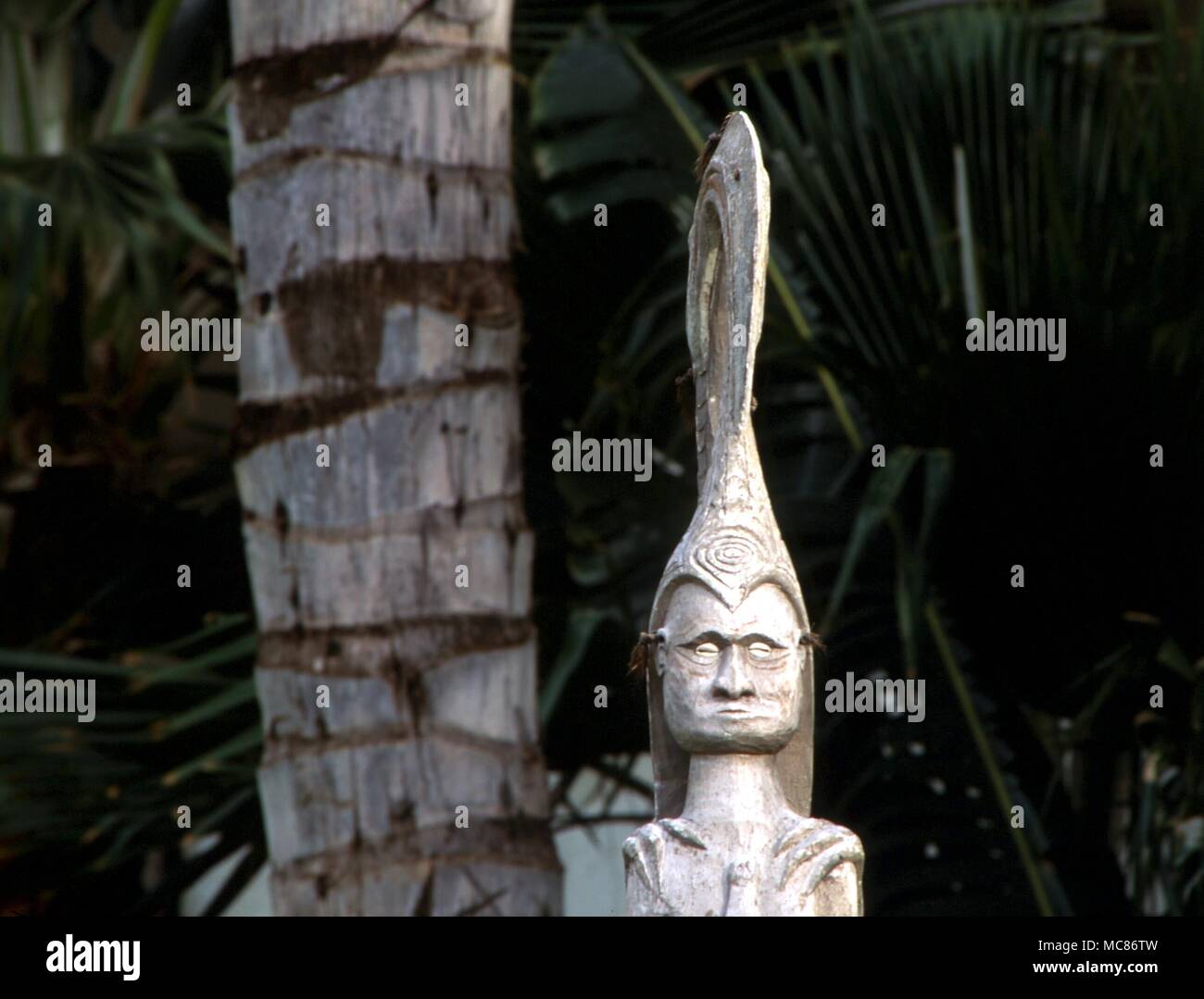 POLYNESIAN MYTHOLOGY Deatil of Polynesian statue, in private collection ...