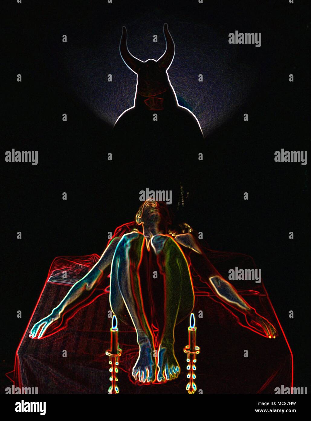 Glowing edge version of the symbolic ritual whereby the Virgin is ...