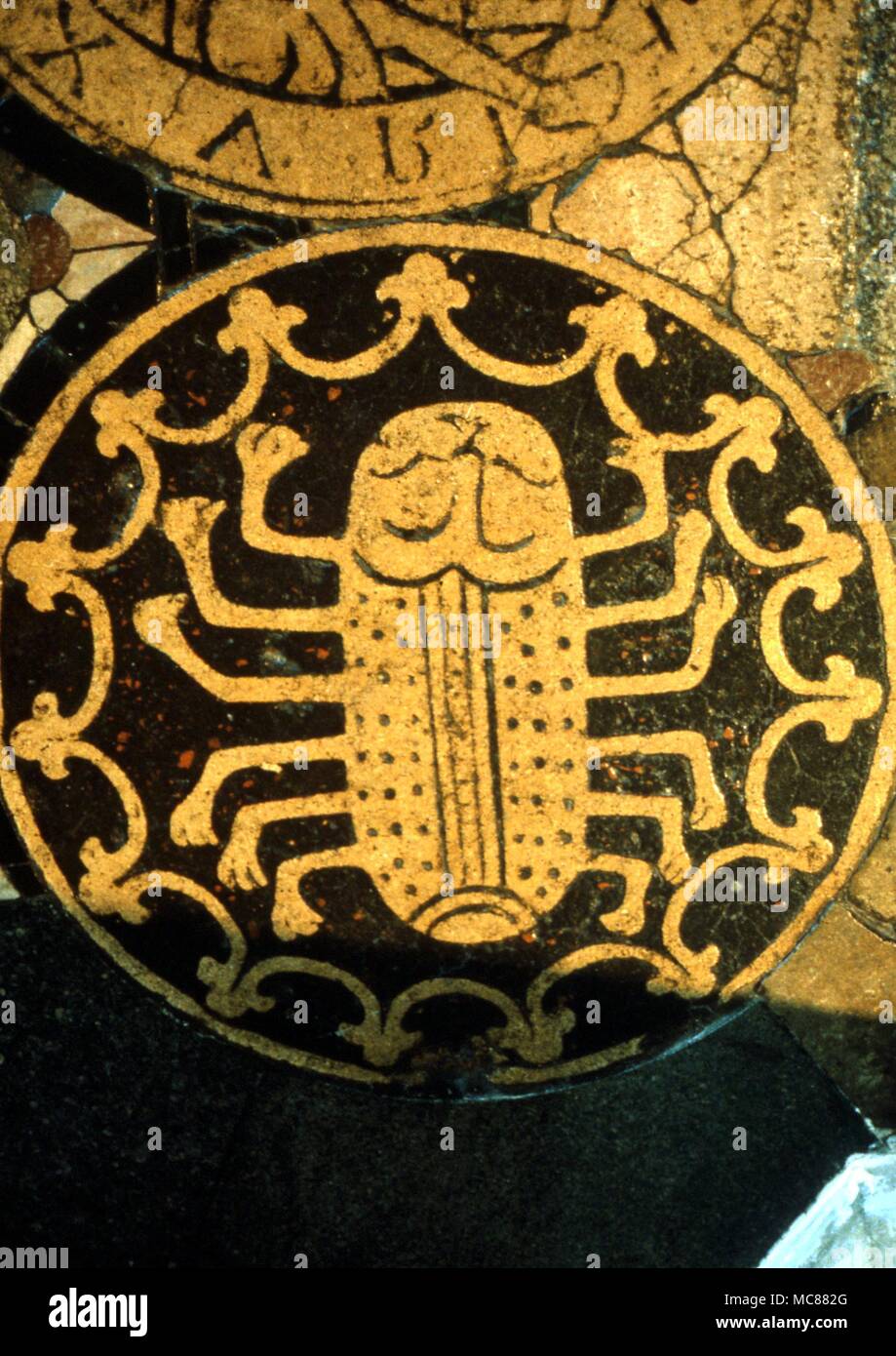 The image of zodiacal Cancer in the marble pavement of the retrochoir ...