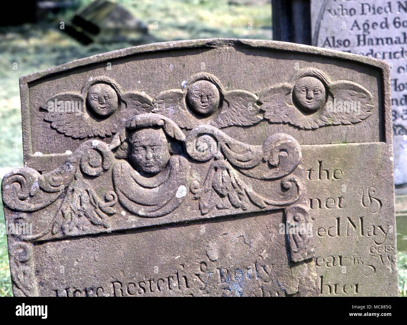 GRAVEYARD 18th century headstones in the graveyard of Ruardean church ...