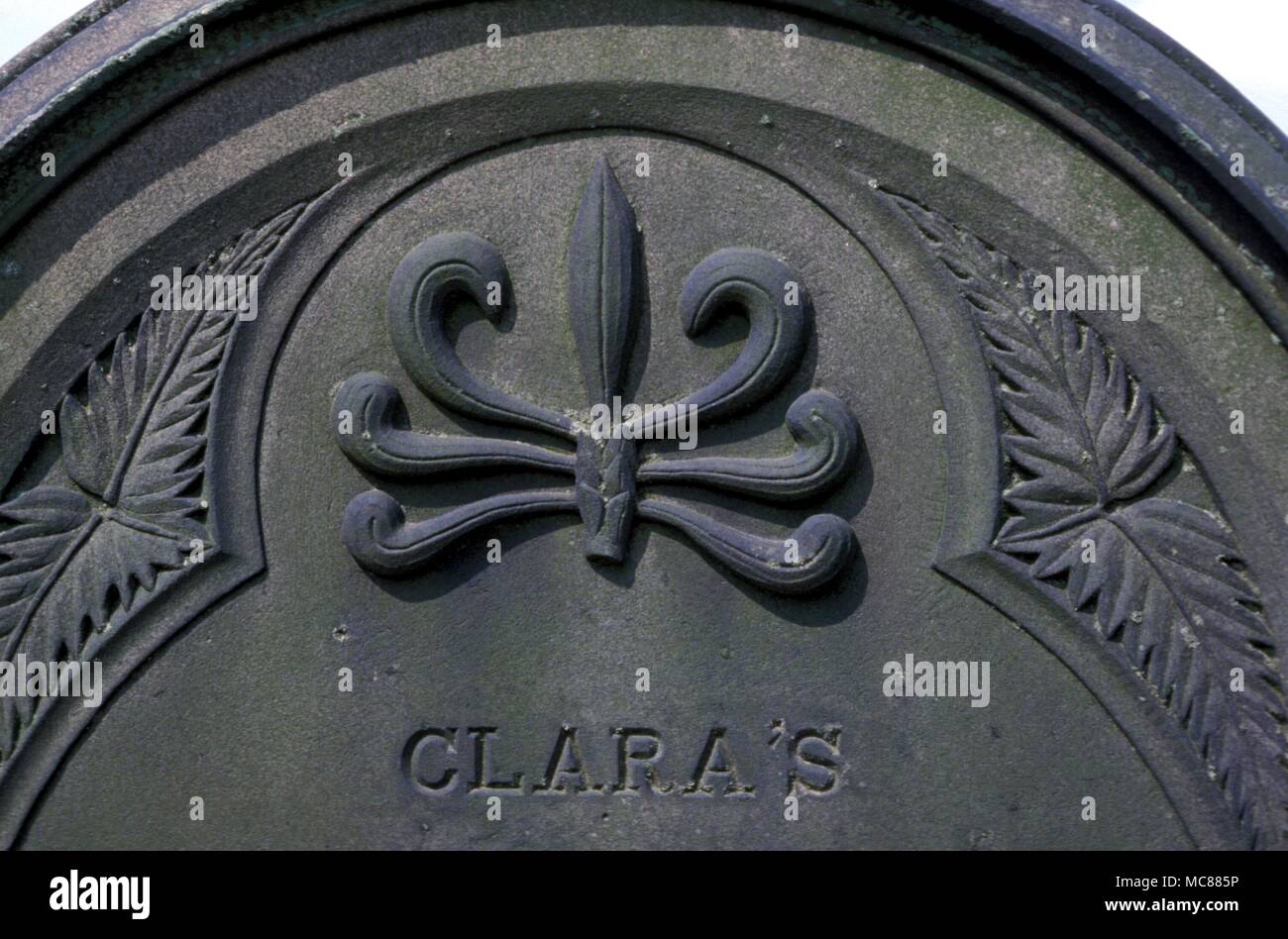 GRAVEYARD details of tombstones - graveyard symbols Stock Photo - Alamy