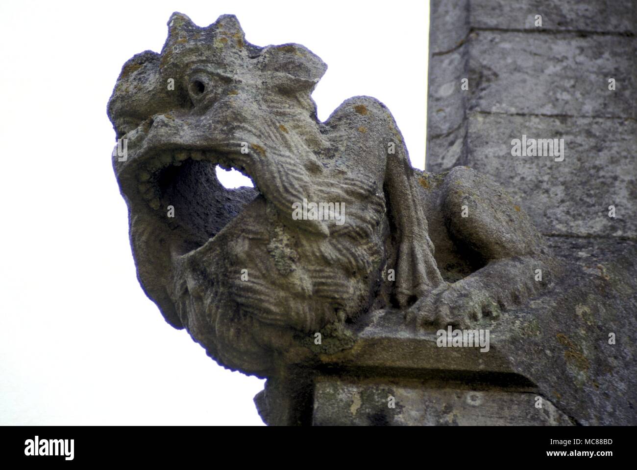 GARGOYLE Gargoyle on the exterior wall of Thaxted parish church Stock ...