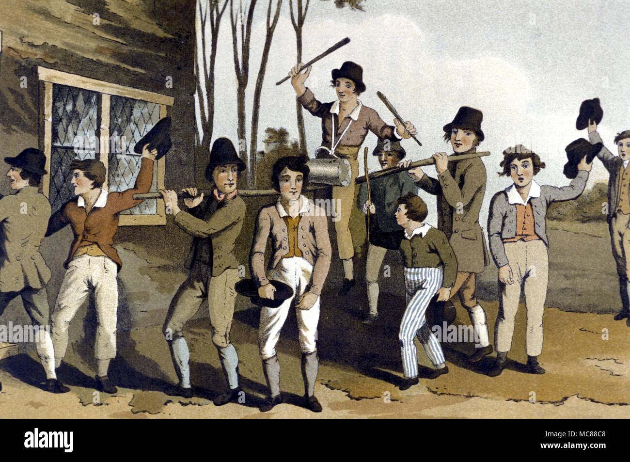 Riding the Stang - a local custom in the West Riding. From the 1885 ...