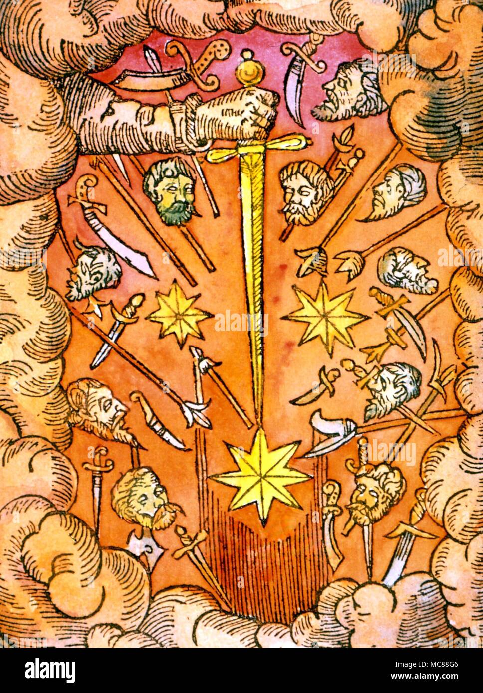 STRANGE PHENOMENA 16th century woodcut depicting a 'comet' which was ...