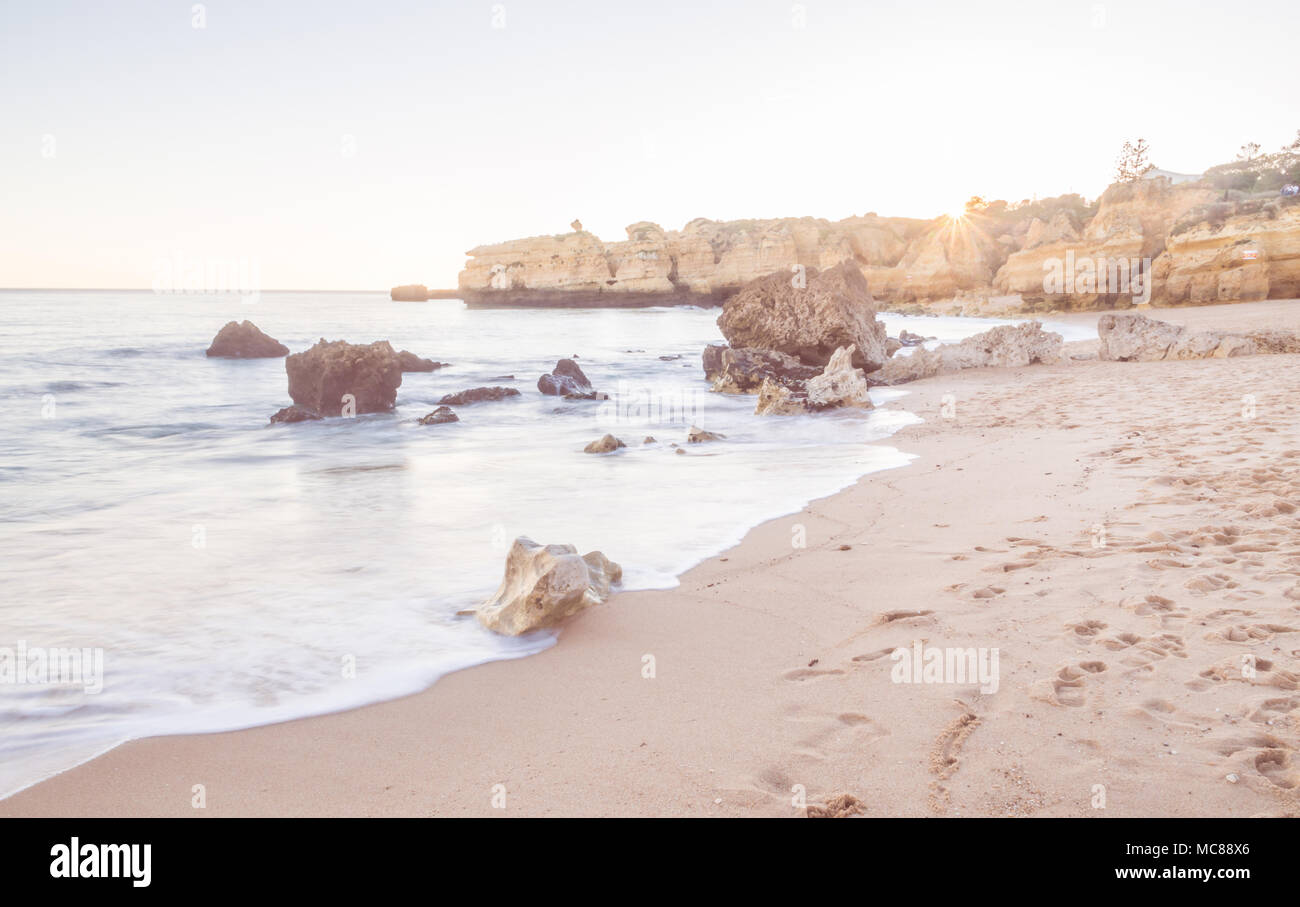 Praia de Sao Rafael (Sao Rafael beach) in Algarve region, Portugal ...