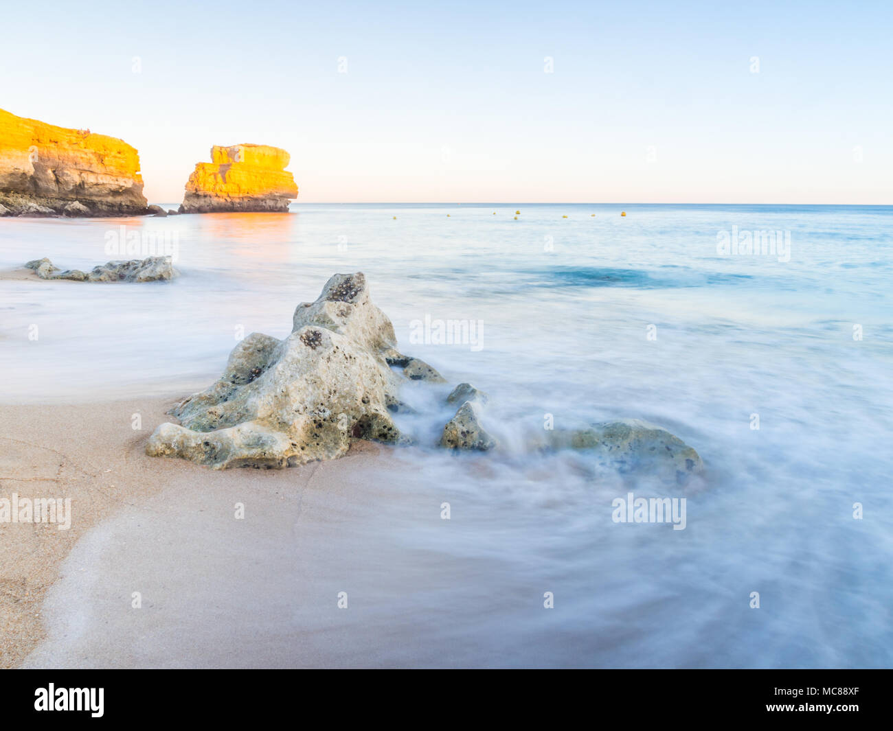Praia de Sao Rafael (Sao Rafael beach) in Algarve region, Portugal ...