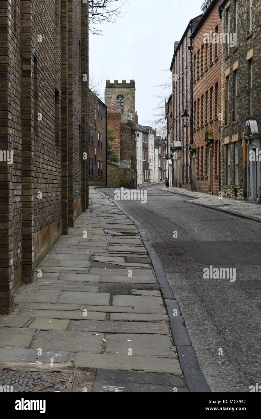 Street view of North Bailey in Durham Stock Photo - Alamy
