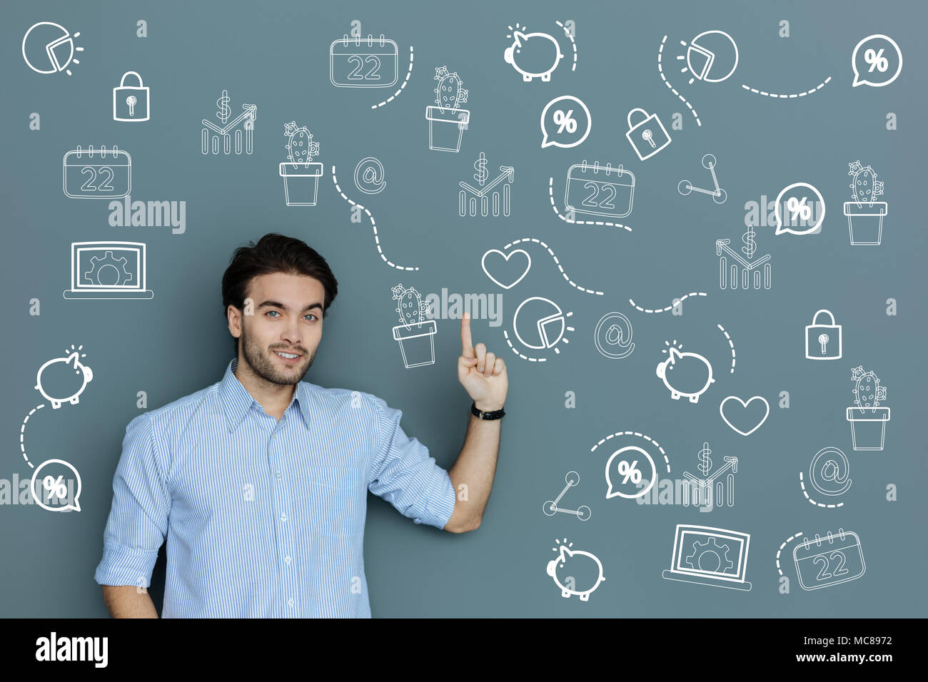 Smart accountant talking to his boss and looking confident Stock Photo ...