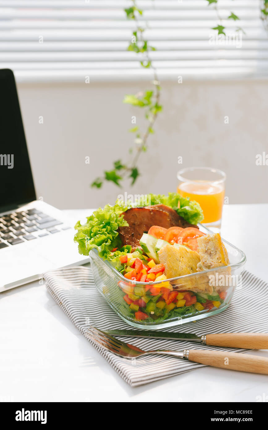 Food in the office. Healthy lunch for work Stock Photo - Alamy