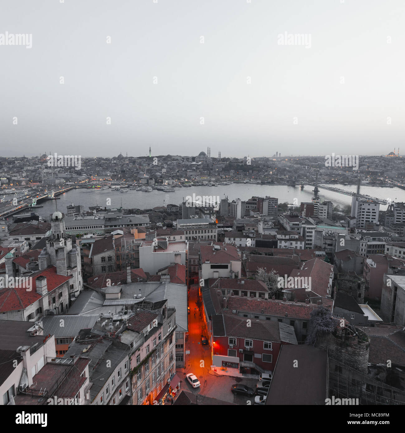 Istanbul panoramic view at evening Stock Photo - Alamy