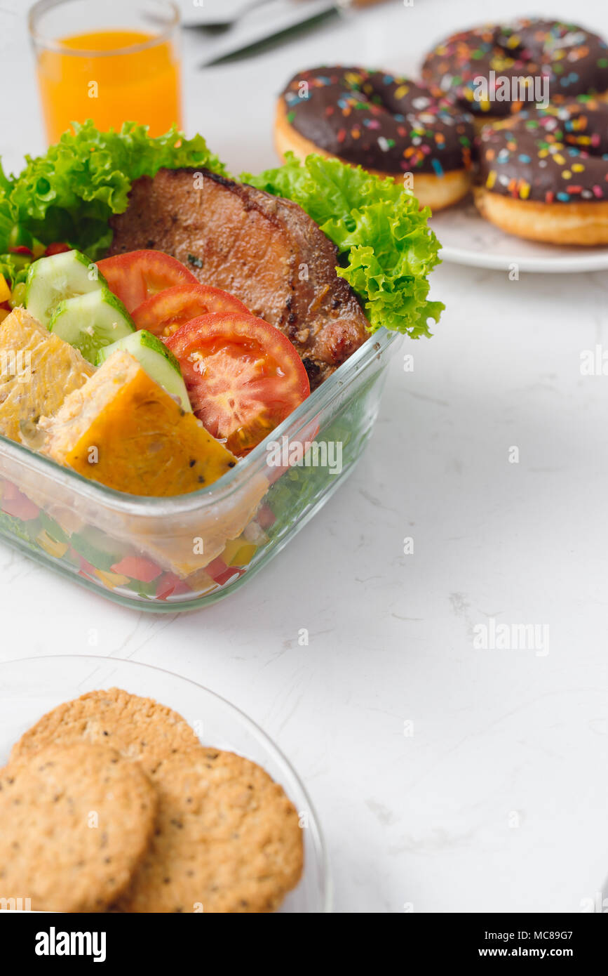 Food in the office. Healthy lunch for work Stock Photo - Alamy