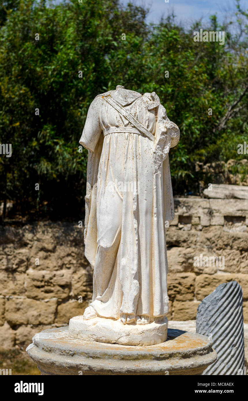 Headless statue in Salamis on the east coast of Cyprus Stock Photo - Alamy
