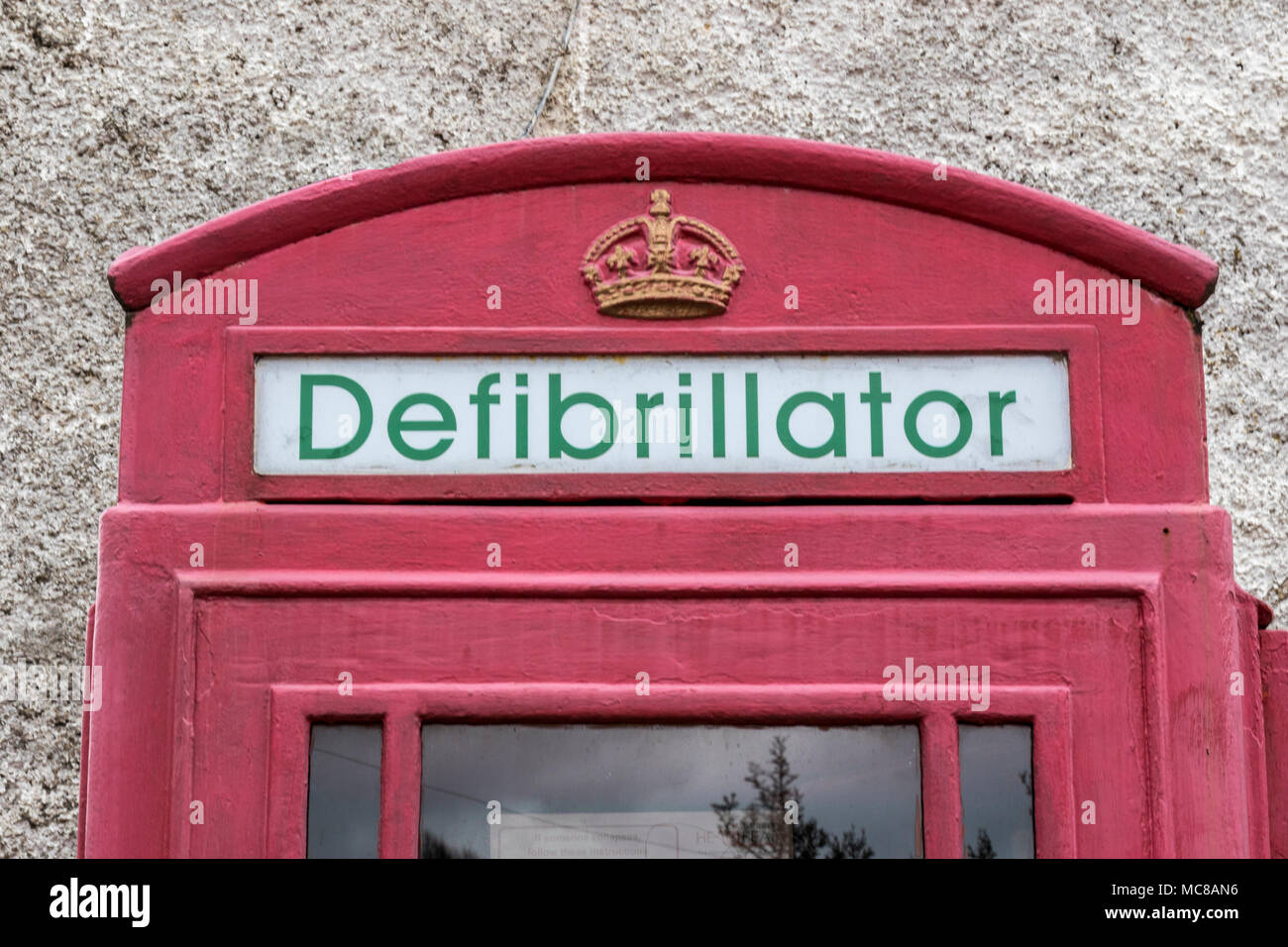 Defibrillator in a converted Red GPO Phone Box, GPO Telephone Box Stock ...