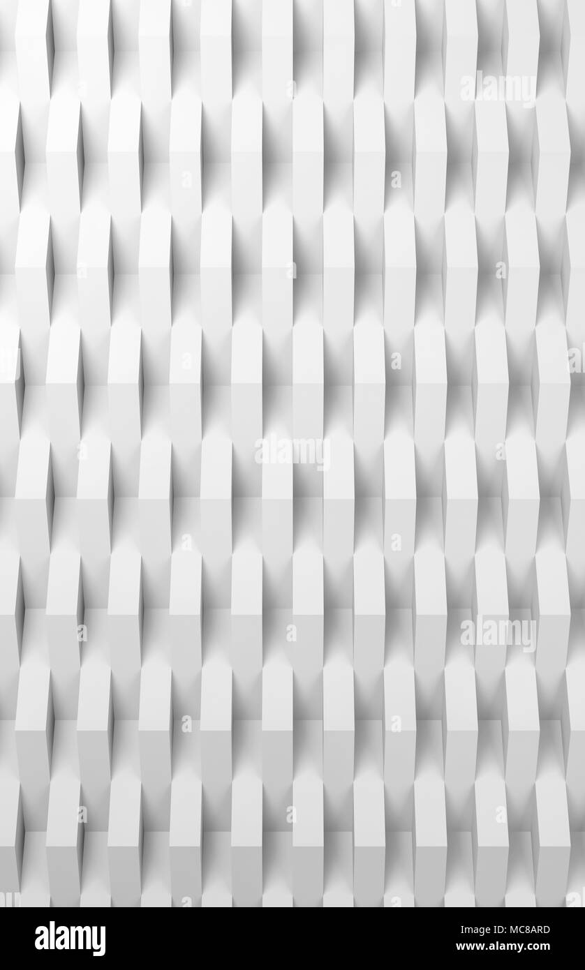 Abstract white digital background, geometric relief pattern, corners ...