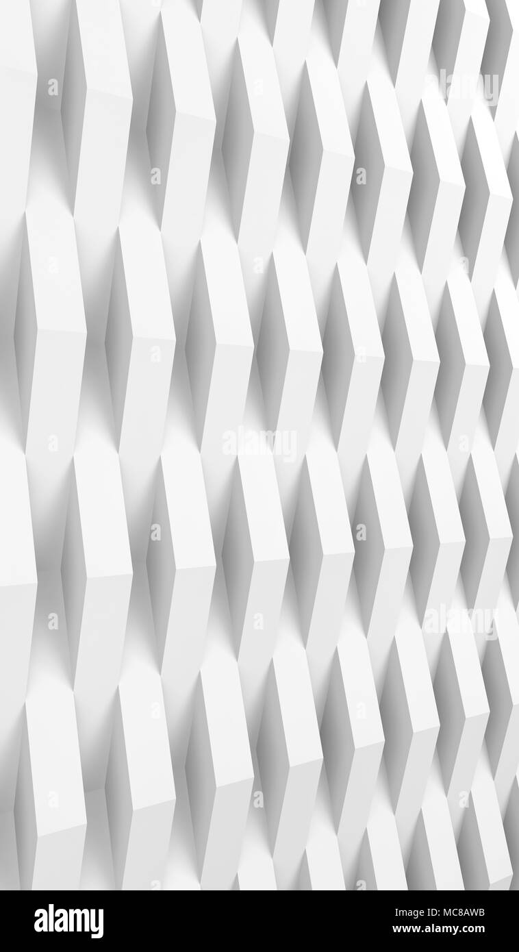 Abstract vertical white digital background, geometric relief pattern ...