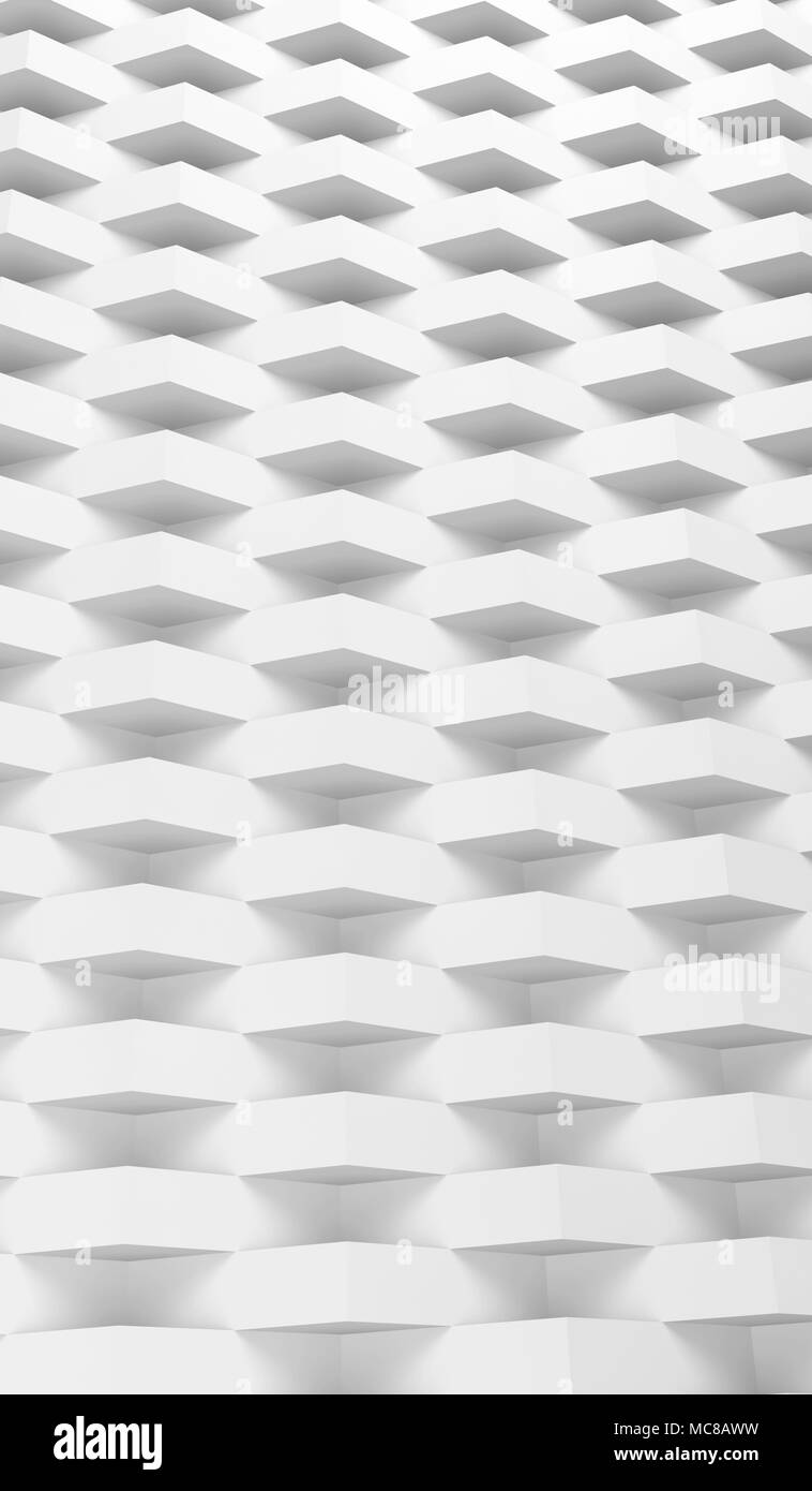 Abstract white background, geometric relief pattern, corners over wall ...
