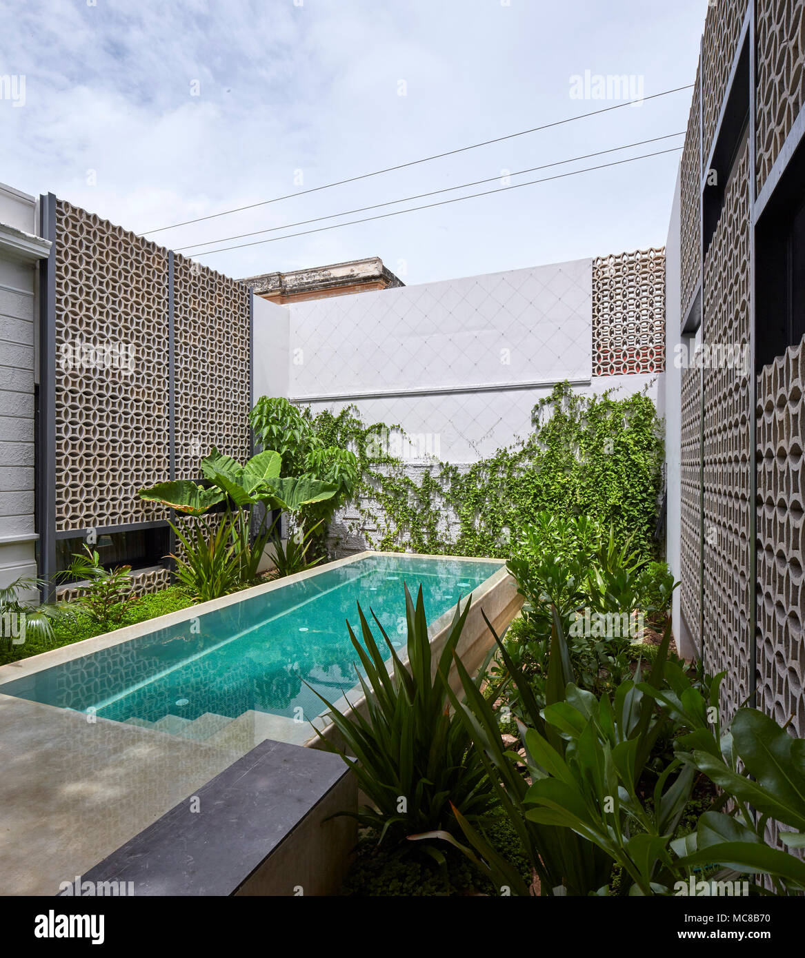 Courtyard view with pool. Merida House 2, Merida, Mexico. Architect ...
