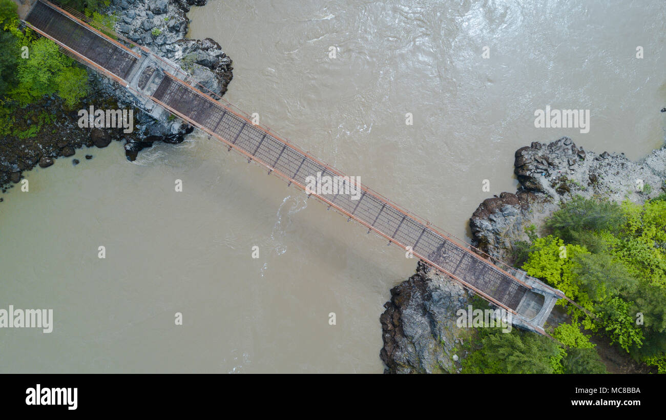 An overhead aerial drone photo of the historic Alexandra Bridge in ...