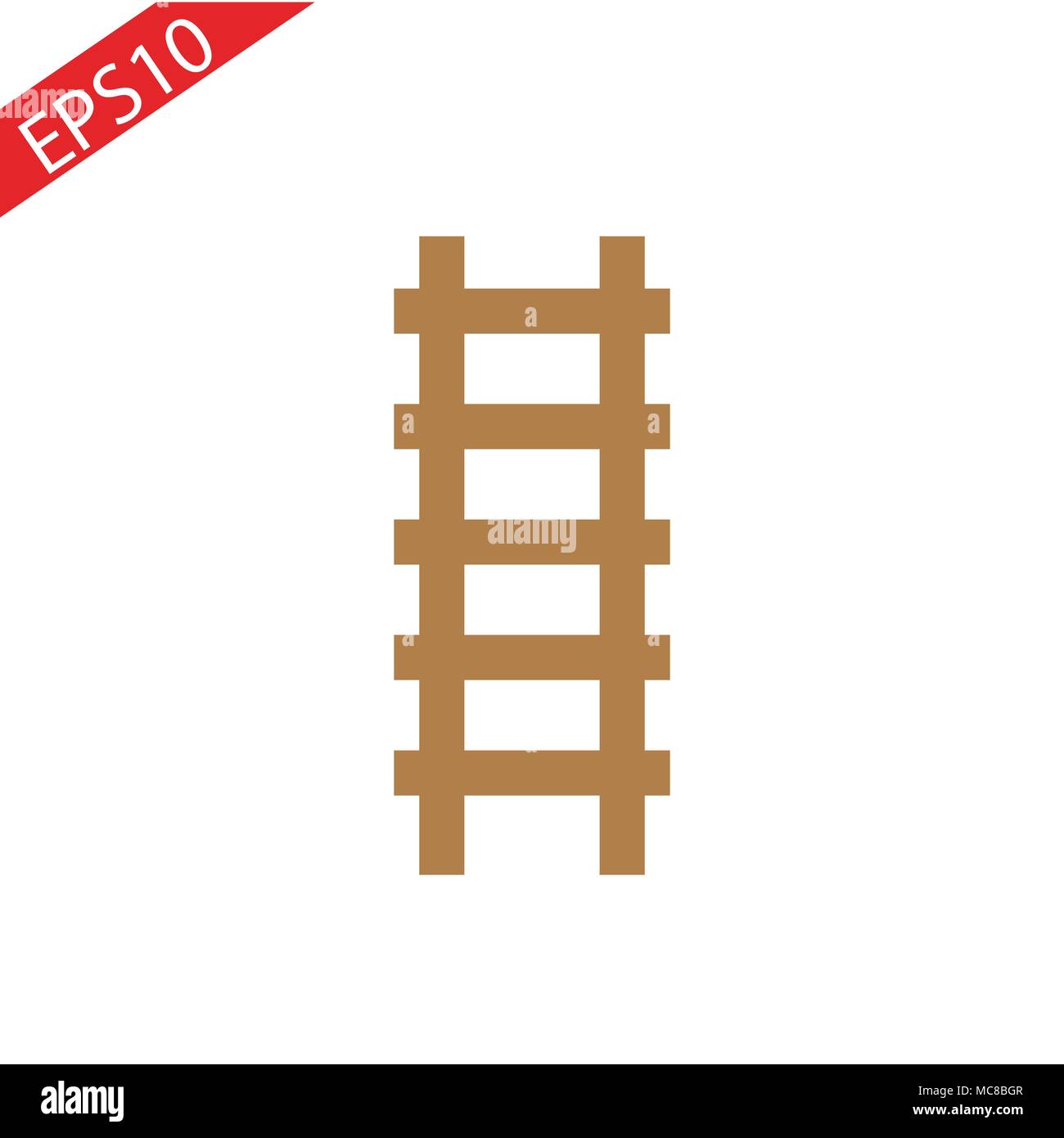 Flat design style vector illustration of brown wooden ladder symbol ...