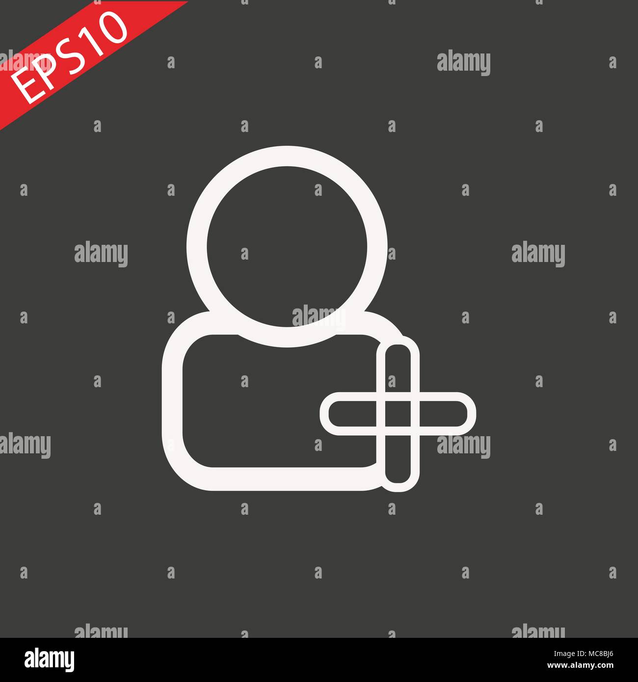Add user icon on white background Stock Vector Image & Art - Alamy