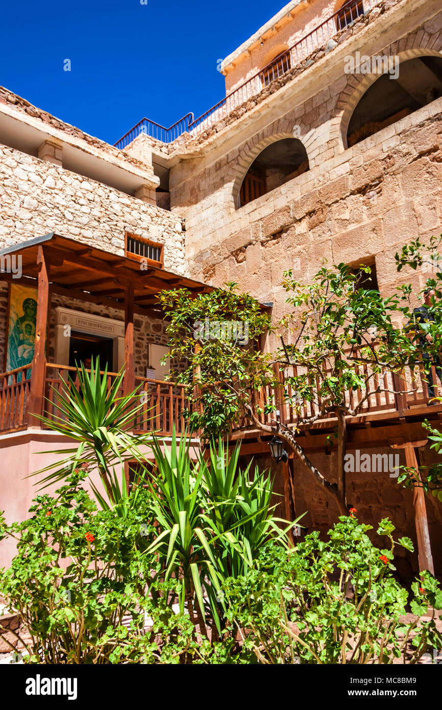 View of ancient stone buildings of Saint Catherine's Monastery in Sinai ...