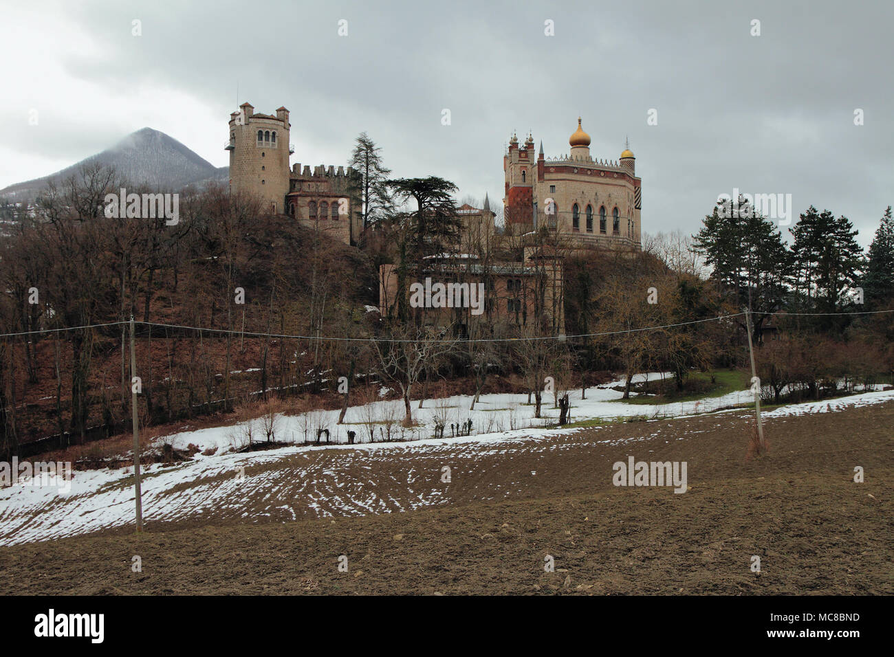 Rocchetta Mattei castle. Riola, Bologna, Emilia-Romagna, Italy Stock ...