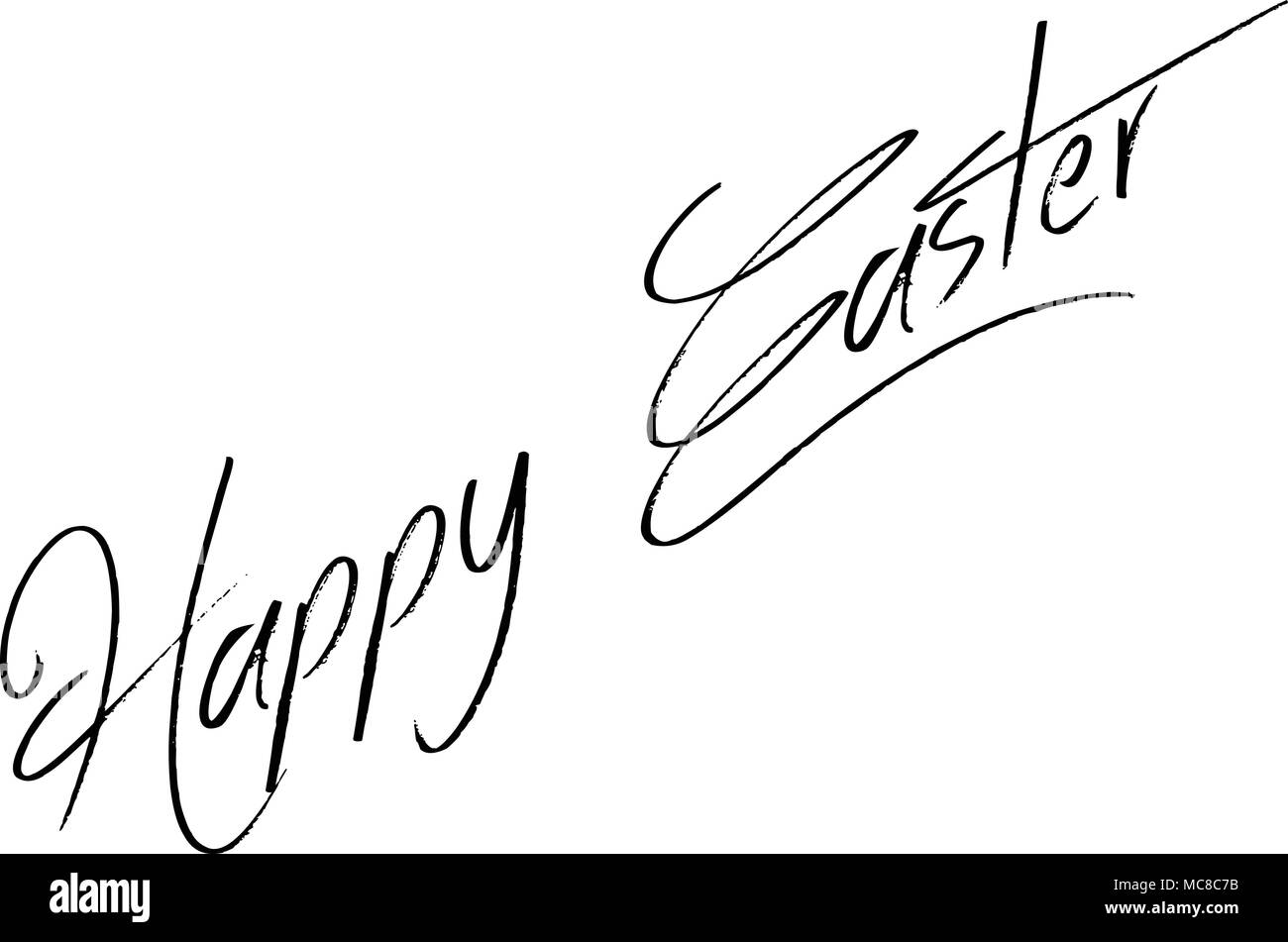 Happy Easter text sign illustration on white background Stock Vector ...
