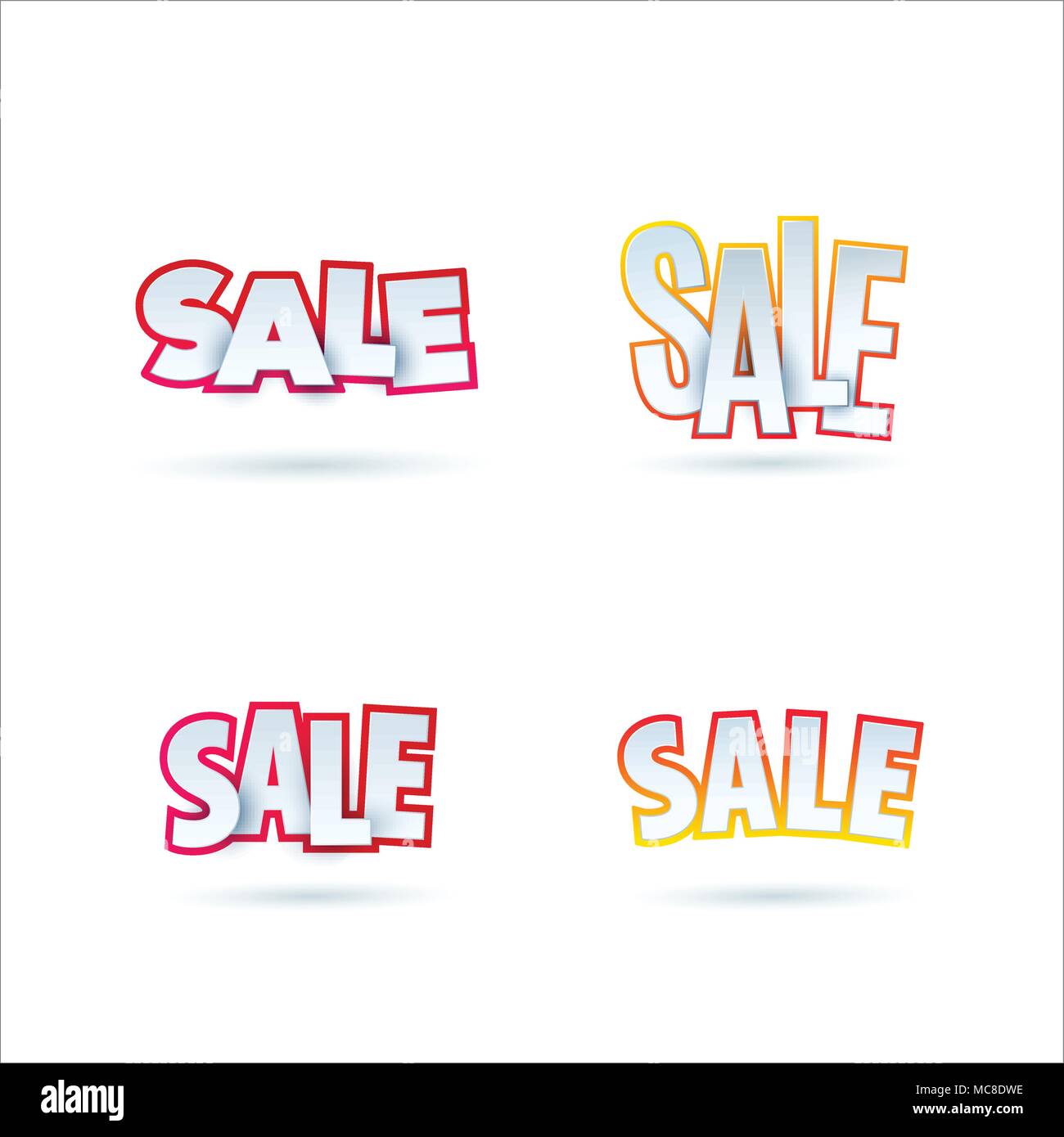 Set of sale banner template design. Special offer, colourful letters ...