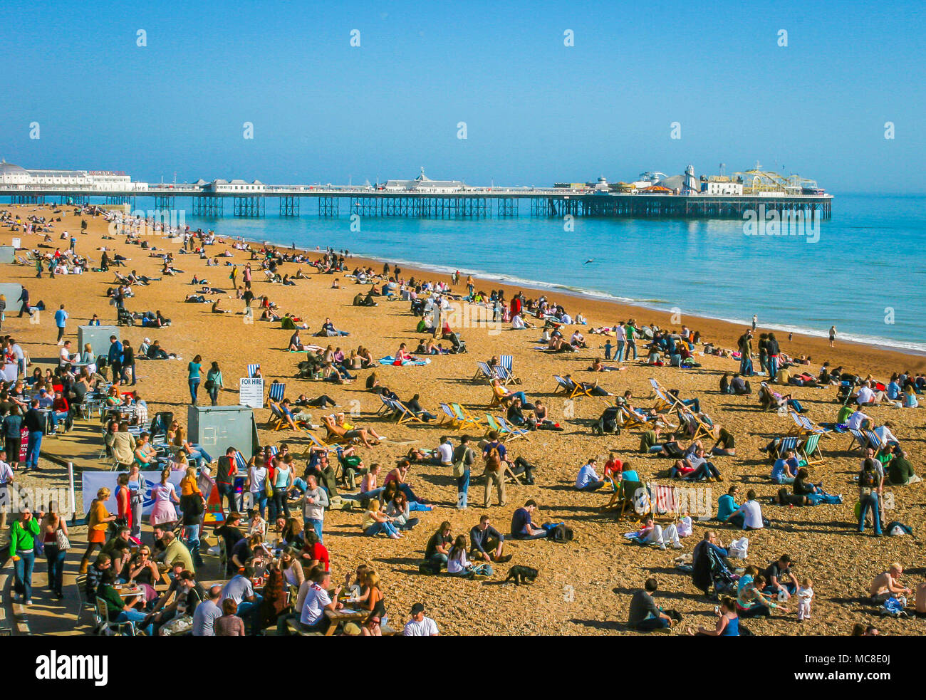 Brighton Beach and Pier Stock Photo - Alamy