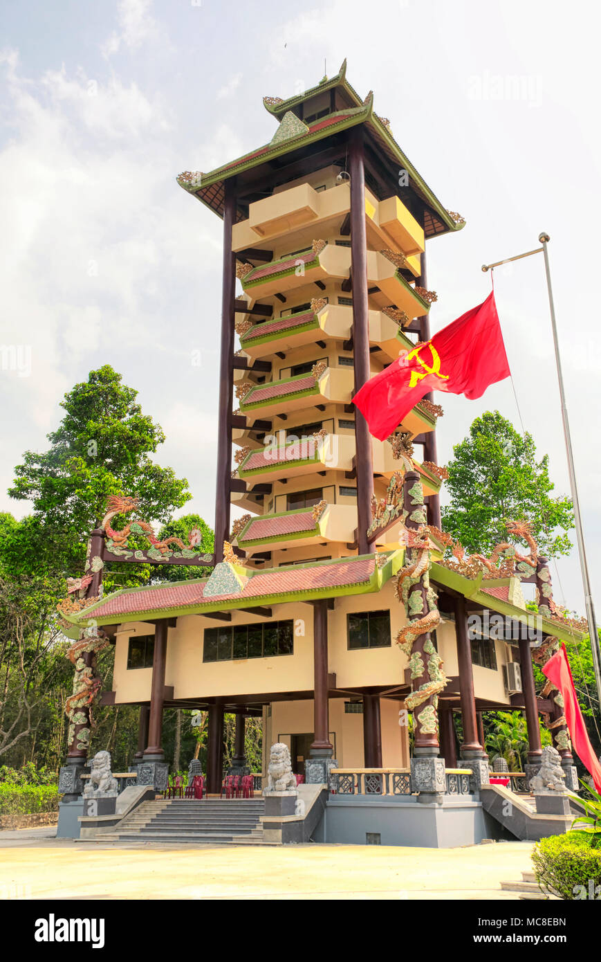 A buddhist pagoda within the Ben Duoc Scenic area in South Vietnam in ...