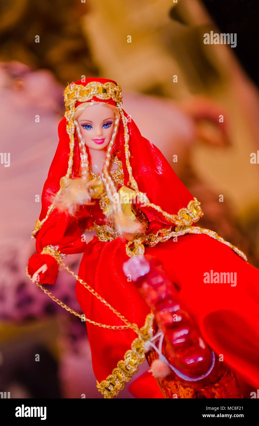 Red puppet dresses .Henna puppet . Henna doll . Henna dress Stock Photo ...