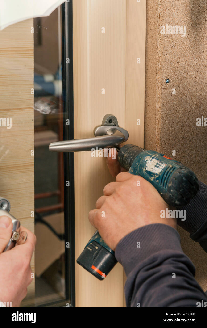 wood working machine, making a wooden window Stock Photo - Alamy