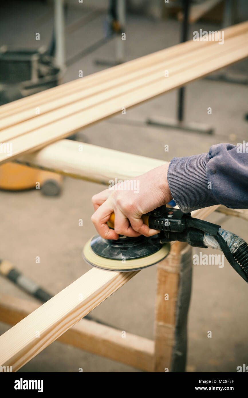 wood working machine, making a wooden window Stock Photo - Alamy