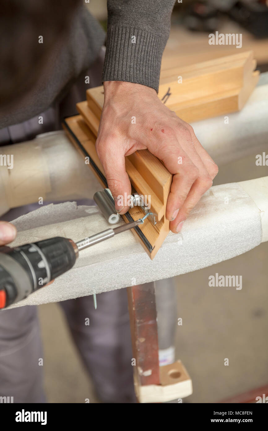 wood working machine, making a wooden window Stock Photo - Alamy
