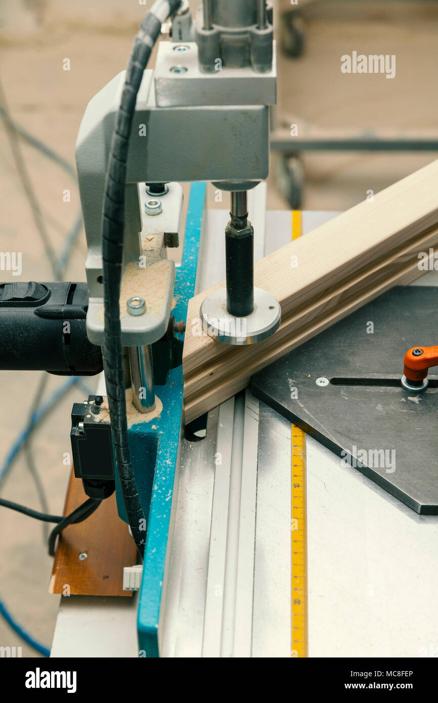 wood working machine, making a wooden window Stock Photo - Alamy