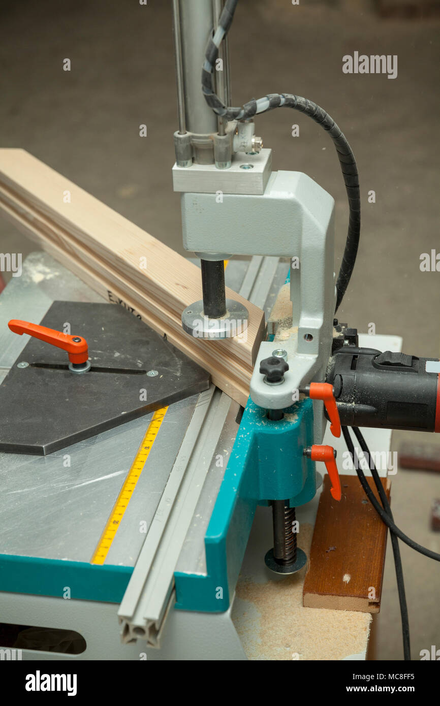 wood working machine, making a wooden window Stock Photo - Alamy