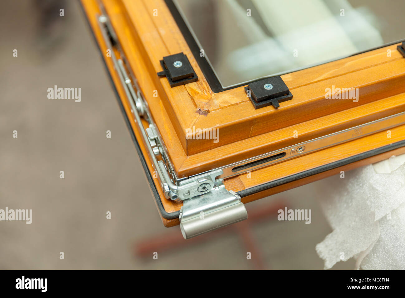part of wooden window detail, close up isolated Stock Photo - Alamy