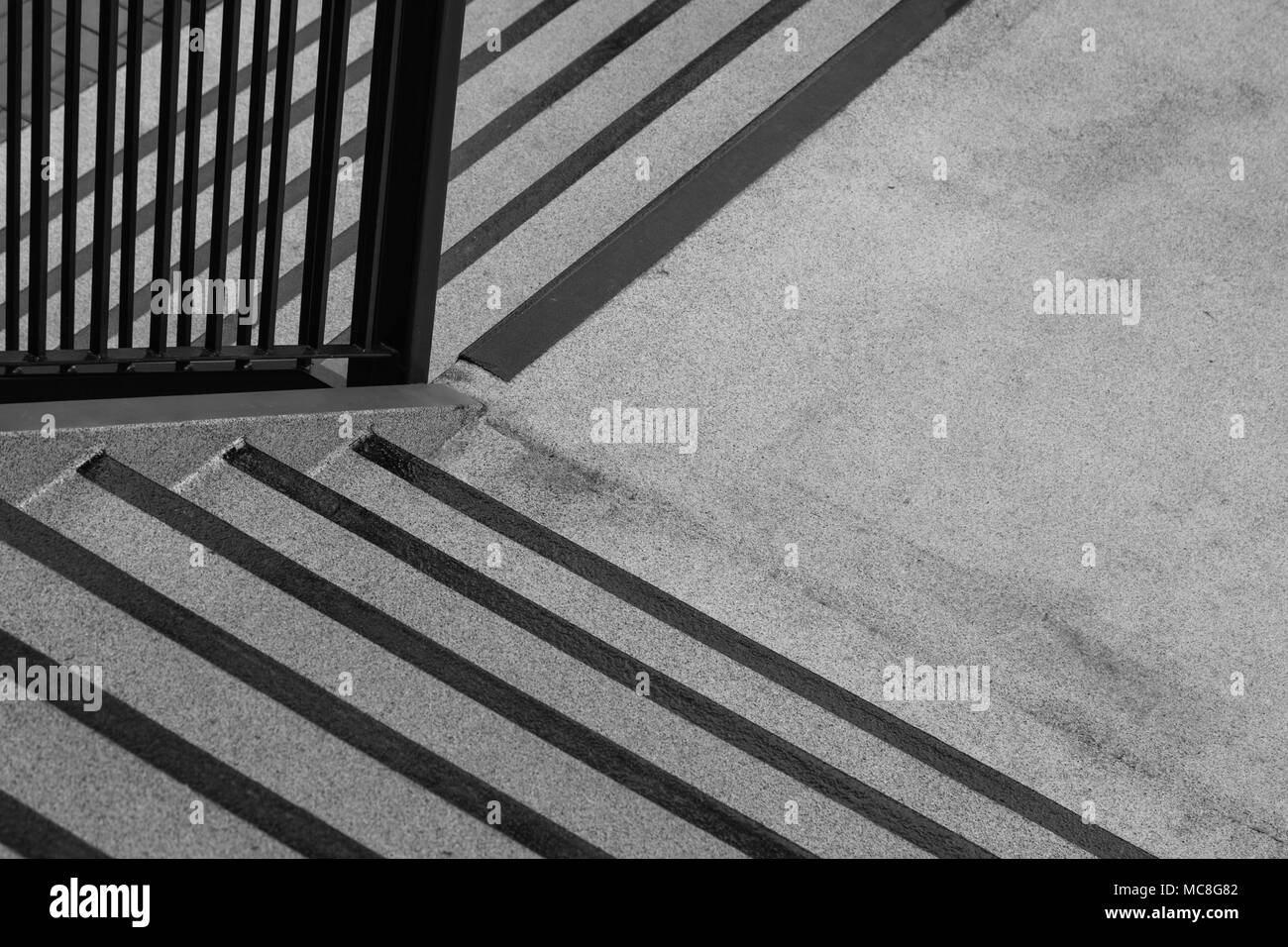 Abstract image of external stairs and railings Stock Photo - Alamy